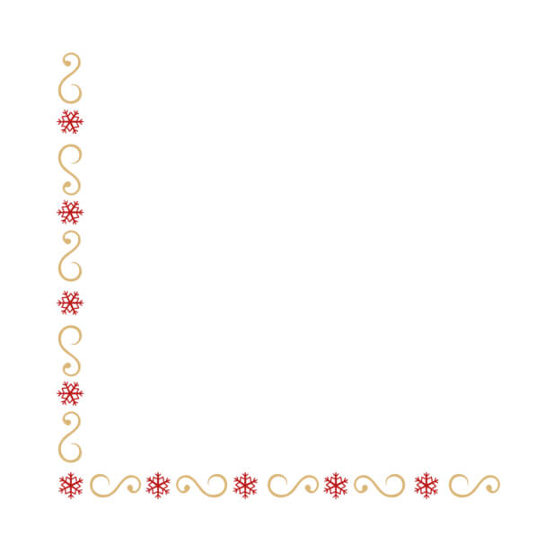 Download Festive Holiday Border Design with Snowflakes and Curly Lines ...