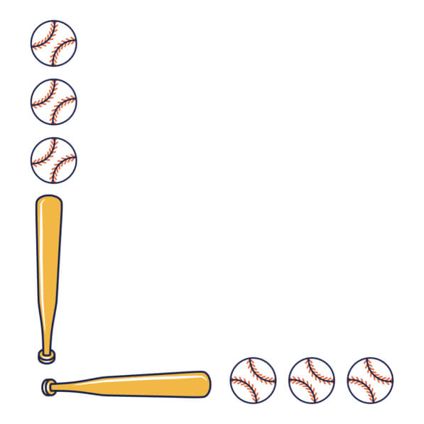 Download Baseballs and Bats Design Borders & Corners Online - Creative ...
