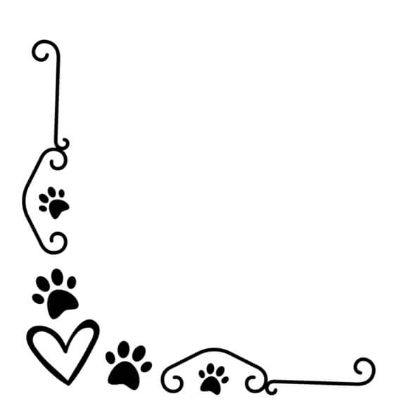Download Decorative Frame with Paw Prints and Heart Shape Borders ...