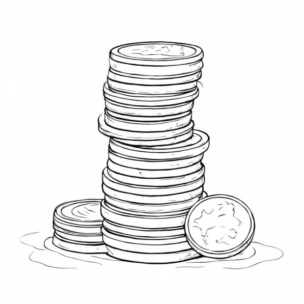 Download Stack of Coins Illustration Coloring pages Online - Creative ...