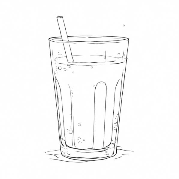 Download Illustration of a Fizzy Drink in a Glass Coloring pages Online ...
