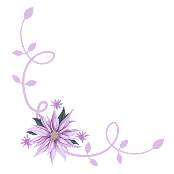 Download Floral Design with Light Purple Flower and Vines Borders ...