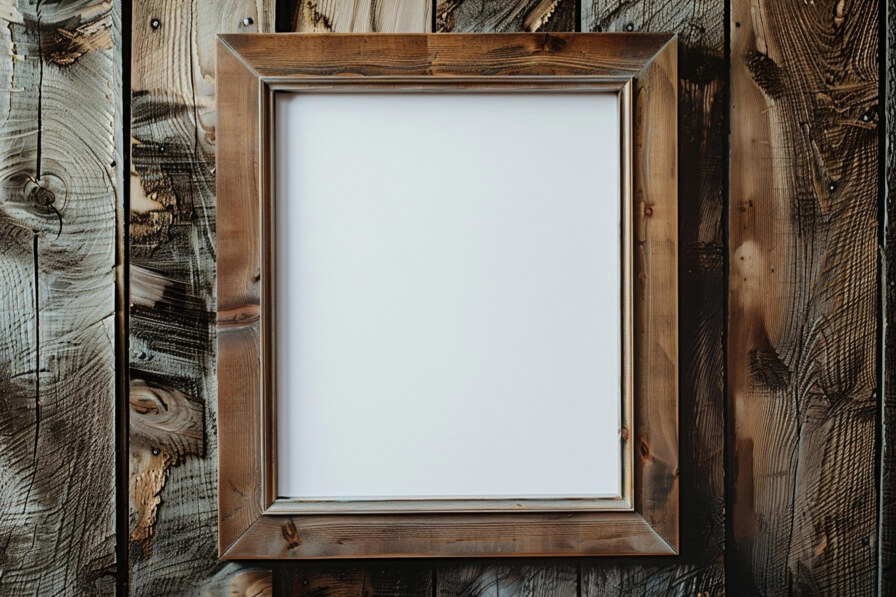 Download Rustic Wooden Frame on Textured Wood Wall Mockups Online ...