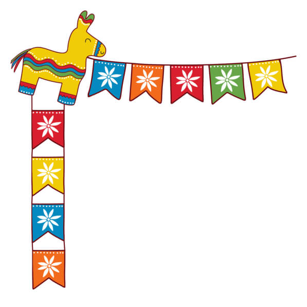 Download Festive Piñata with Colorful Banners Borders & Corners Online ...