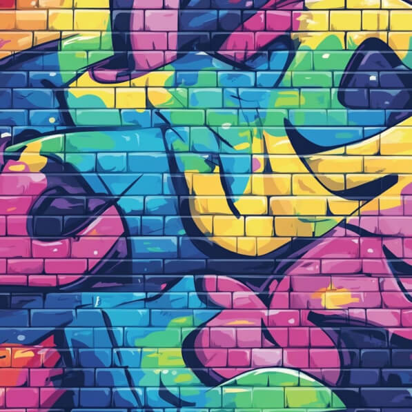 Descarga Mural Colorido de Graffiti en Pared de Ladrillo Fondos En ...