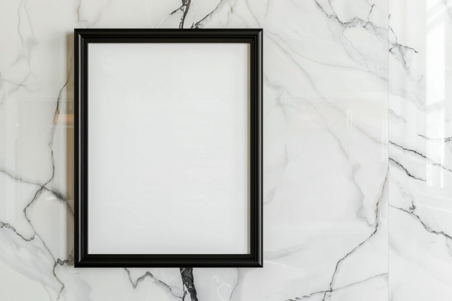Download Black Picture Frame on a Marble Wall Mockups Online - Creative ...