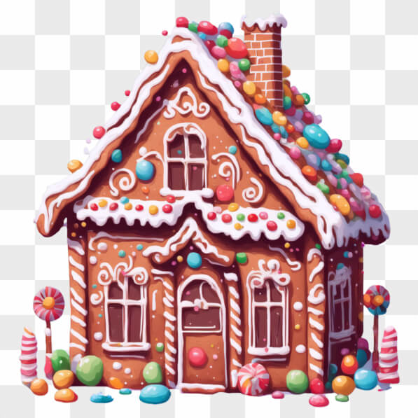 Download Gingerbread House Decorated with Colorful Candies Cartoons ...