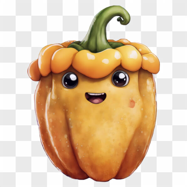 Descarga Personaje de Pimiento Morrón Amarillo Caricaturesco y Alegre ...
