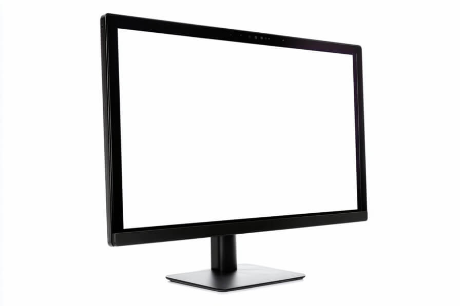 Baixe Monitor de Computador Preto Moderno com Tela em Branco Mockups ...