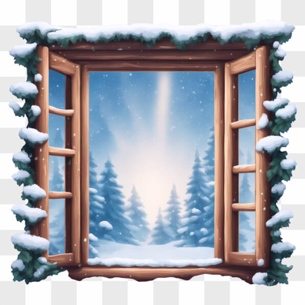 Download Winter Landscape View through a Snowy Window Cartoons Online ...