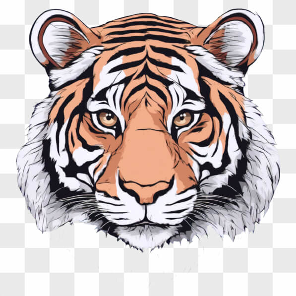 Download Illustration of a Tiger Head with Striking Features Cartoons ...