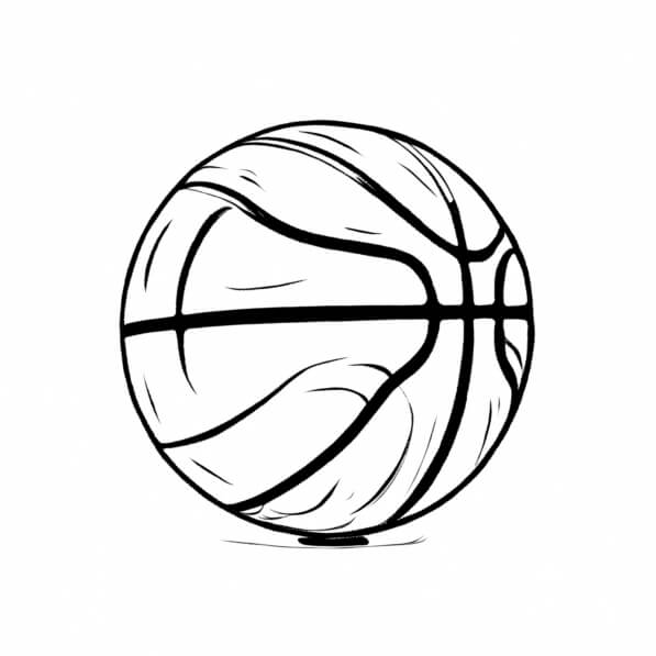 Descarga Dibujo Lineal Minimalista de Baloncesto Páginas para colorear ...