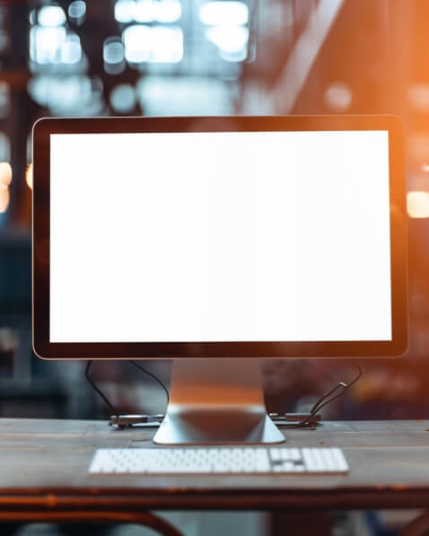 Download Modern Computer Monitor in a Workspace Mockups Online ...