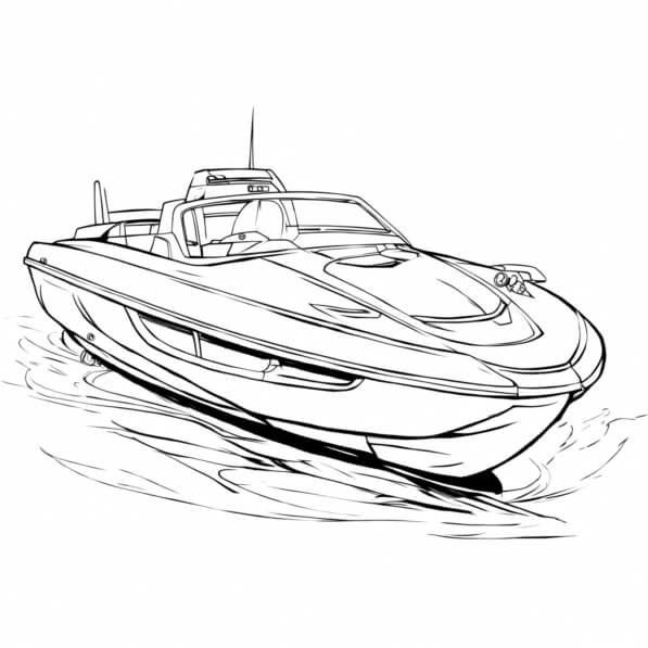 Download Outline of a Modern Speedboat Coloring pages Online - Creative ...