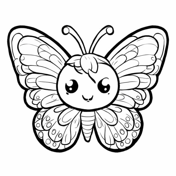 Download Cute Cartoon Butterfly Coloring Page Coloring pages Online ...