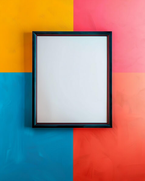 Download Blank Picture Frame on a Colorful Wall Mockups Online ...