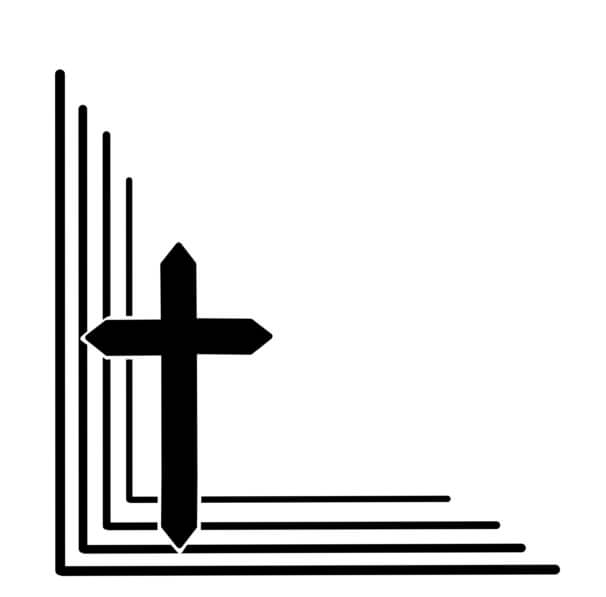 Download Stylized Cross with Ascending Bars Borders & Corners Online ...