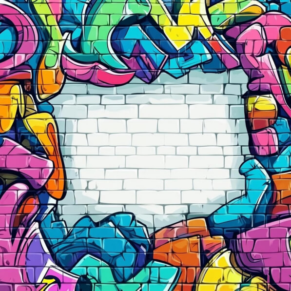 Download Vibrant Graffiti Art Surrounding a Blank Wall Backgrounds ...