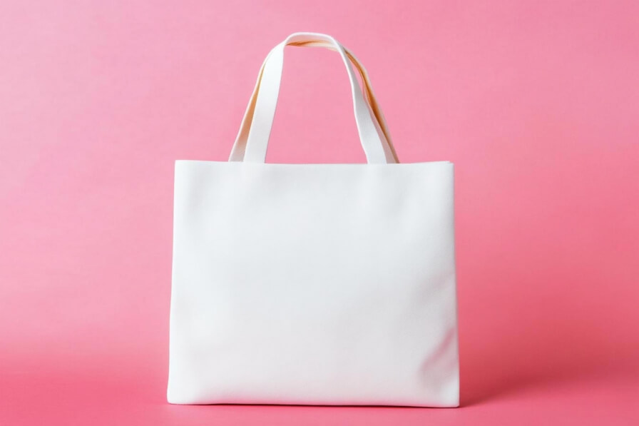 Download Minimalist White Tote Bag on Pink Background Mockups Online ...