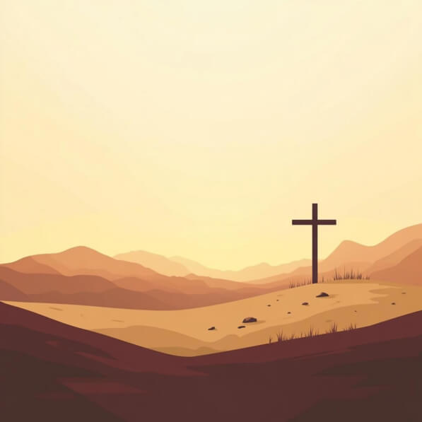 Download Cross on a Sandy Hill in a Serene Landscape Backgrounds Online ...
