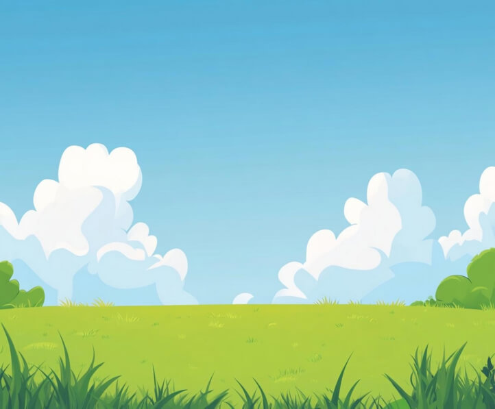 Download Cartoon Landscape with Blue Sky and Green Grass Backgrounds ...