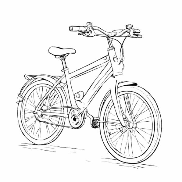Download Bicycle Line Drawing Coloring pages Online - Creative Fabrica