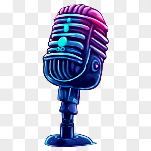 Download Stylized Microphone in Vibrant Colors Cartoons Online ...