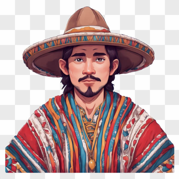 Download Portrait of a Man in Traditional Indigenous Attire Cartoons ...