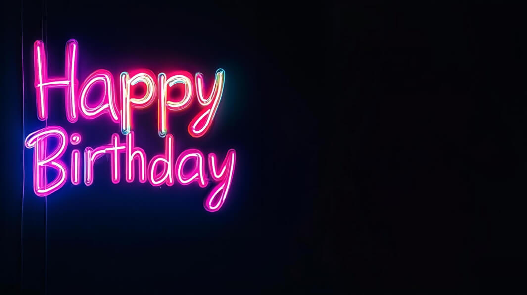 Download Happy Birthday Neon Sign Backgrounds Online - Creative Fabrica