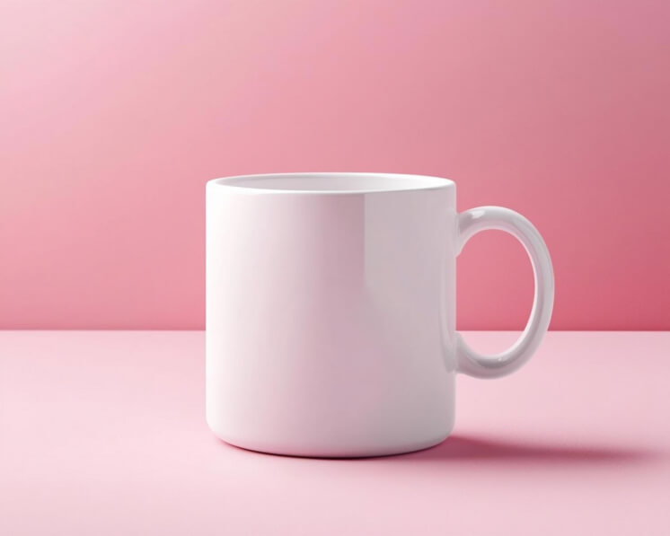 Download Minimalist White Mug on Pink Background Mockups Online ...