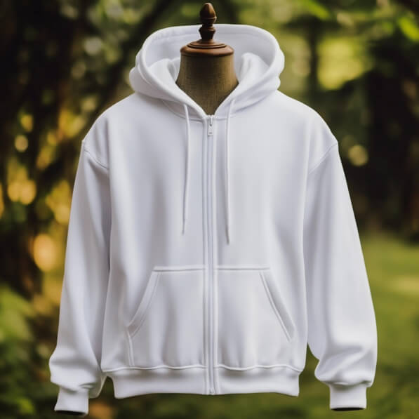 Download White Zip-Up Hoodie in Natural Setting Mockups Online ...