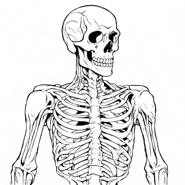 Download Human Skeleton Line Drawing Coloring pages Online - Creative ...