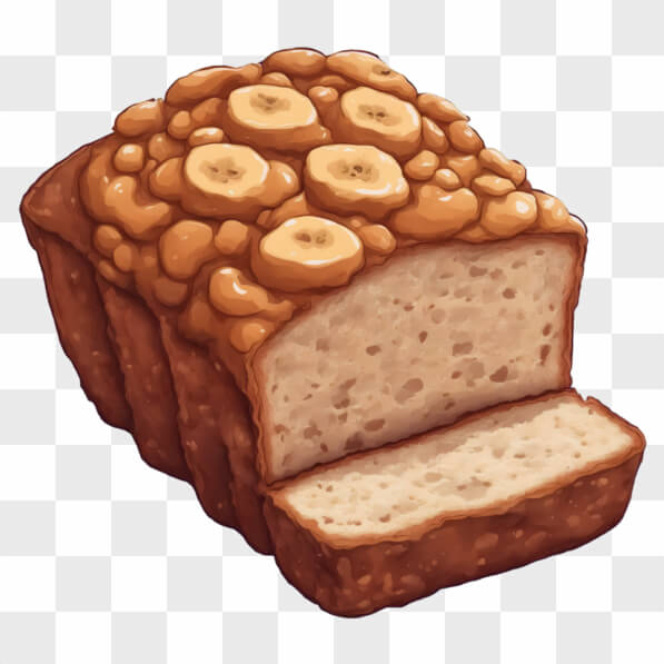 Download Banana Bread with Caramelized Banana Slices Cartoons Online ...