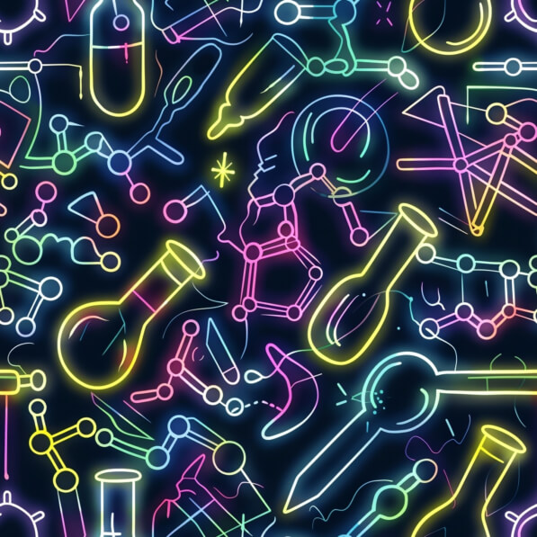 Download Neon Science Illustration with Various Tools Patterns Online ...