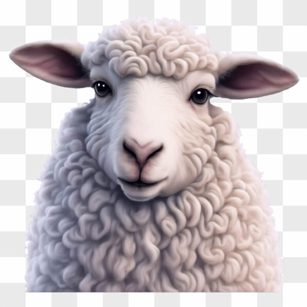 Download Close-up of a Fluffy Sheep with Curly Wool Cartoons Online ...