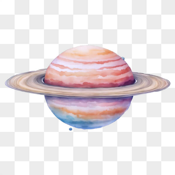 Download Stunning Illustration of Saturn with Colorful Rings Cartoons ...
