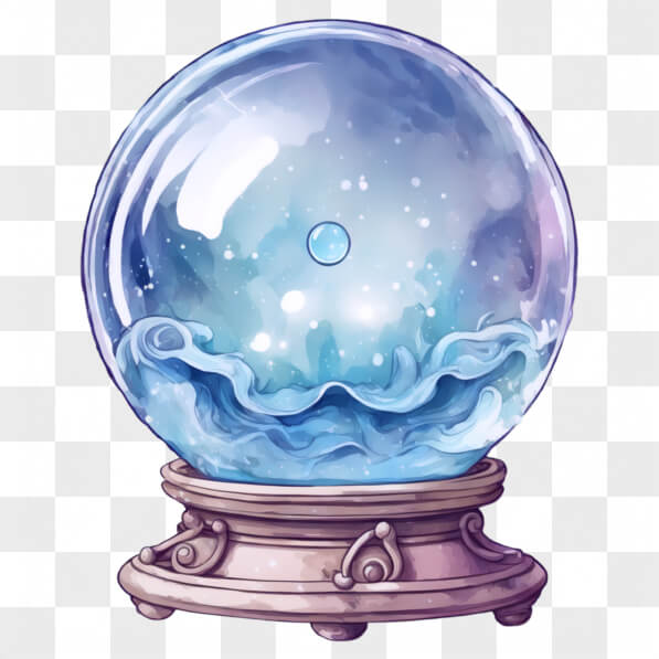 Download Illustration of a Crystal Ball with Ocean Waves Cartoons Online - Creative Fabrica