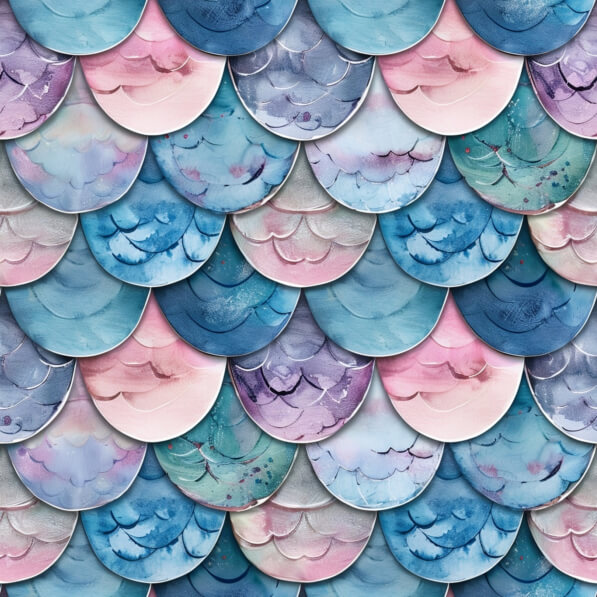 Baixe Escamas Artísticas em Aquarela em Azul, Rosa e Roxo Padrões ...