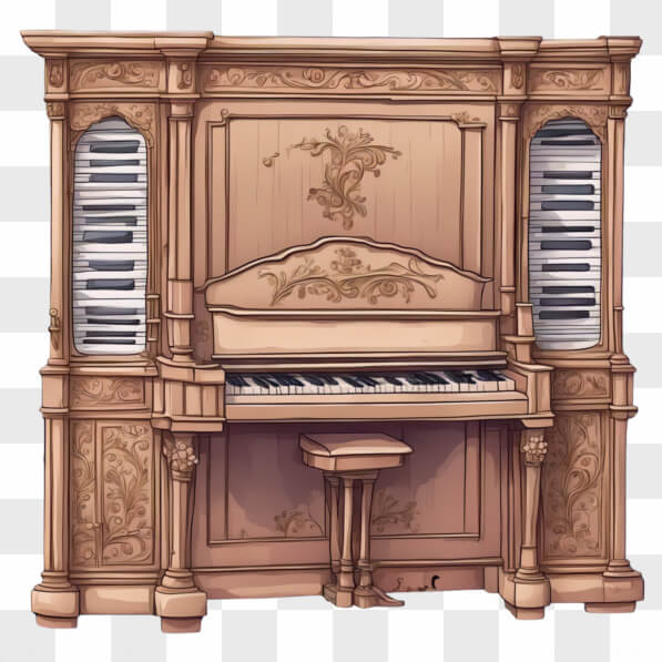 Download Ornate Vintage Piano Cartoons Online - Creative Fabrica