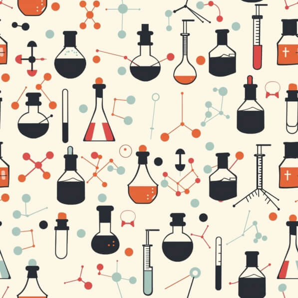 Download Colorful Science Pattern with Laboratory Glassware and ...