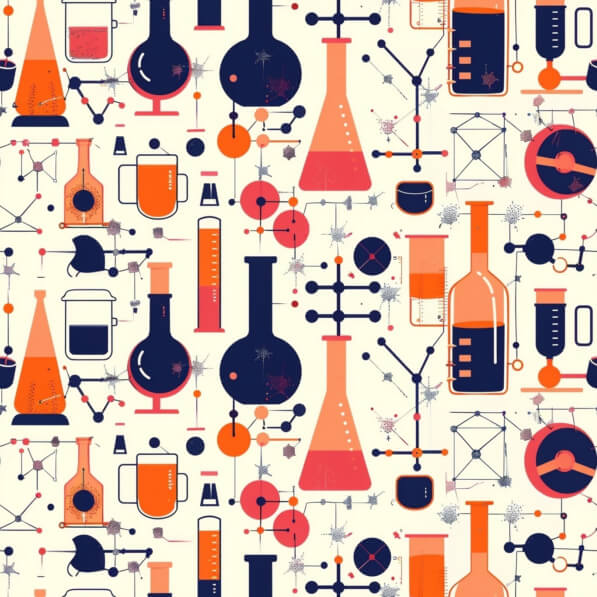 Download Colorful Scientific Pattern with Laboratory Glassware Patterns ...