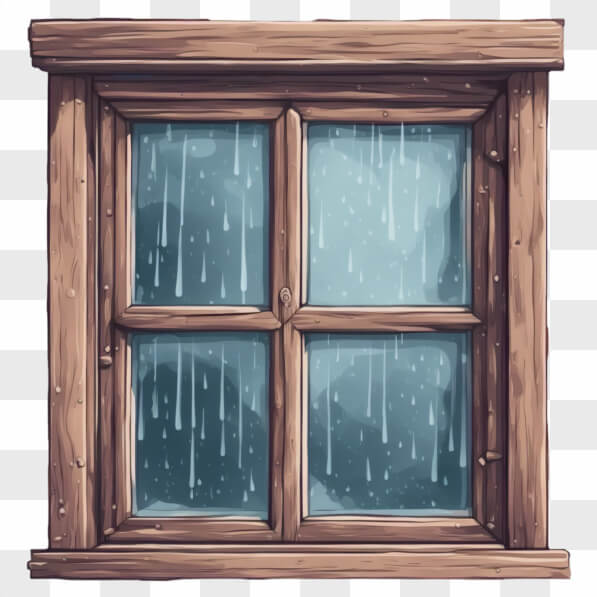 Download Wooden Window with Rain Droplets Cartoons Online - Creative ...
