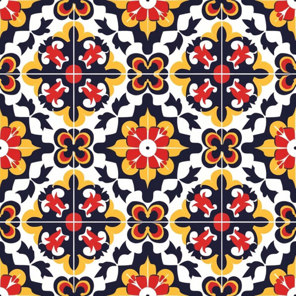 Download Vibrant Floral Tile Pattern Patterns Online - Creative Fabrica