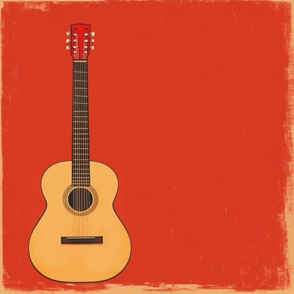 Download Acoustic Guitar on Red Background Backgrounds Online ...