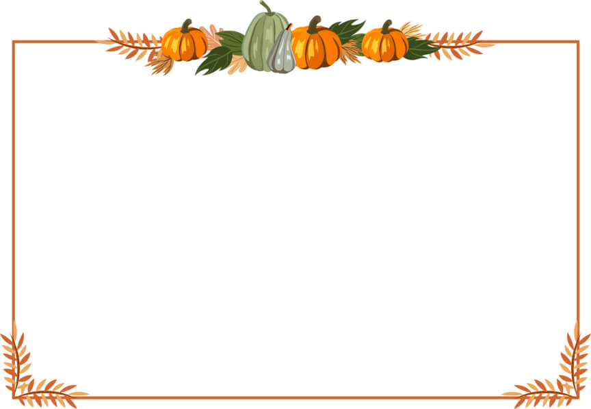 Download Autumn Decorative Border with Pumpkins and Leaves Frames ...