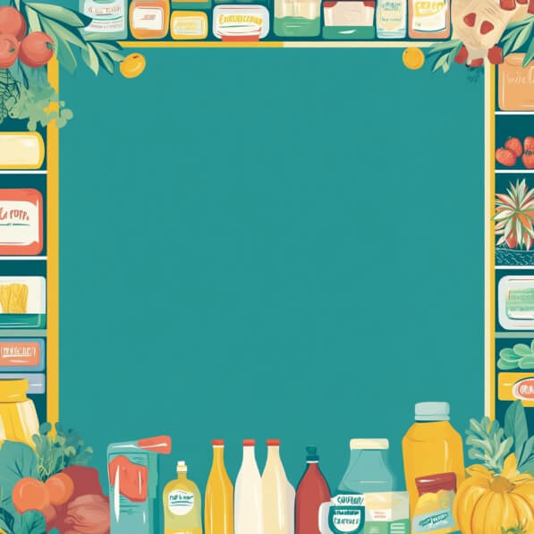 Download Colorful Food Arrangement with Turquoise Background ...