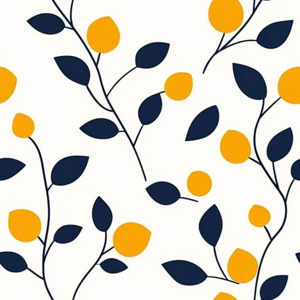 Download Stylized Floral Pattern in Yellow and Navy Blue Patterns ...