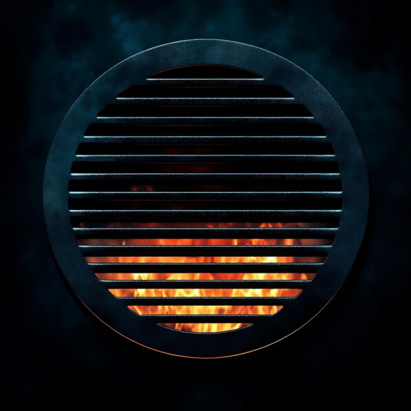 Download Circular Grill with Flames Backgrounds Online - Creative Fabrica