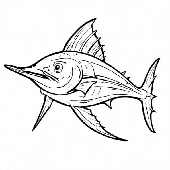 Download Illustration of a Marlin Fish Coloring pages Online - Creative ...
