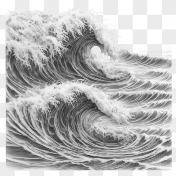 Download Realistic Drawing of Ocean Waves Sketches Online - Creative ...